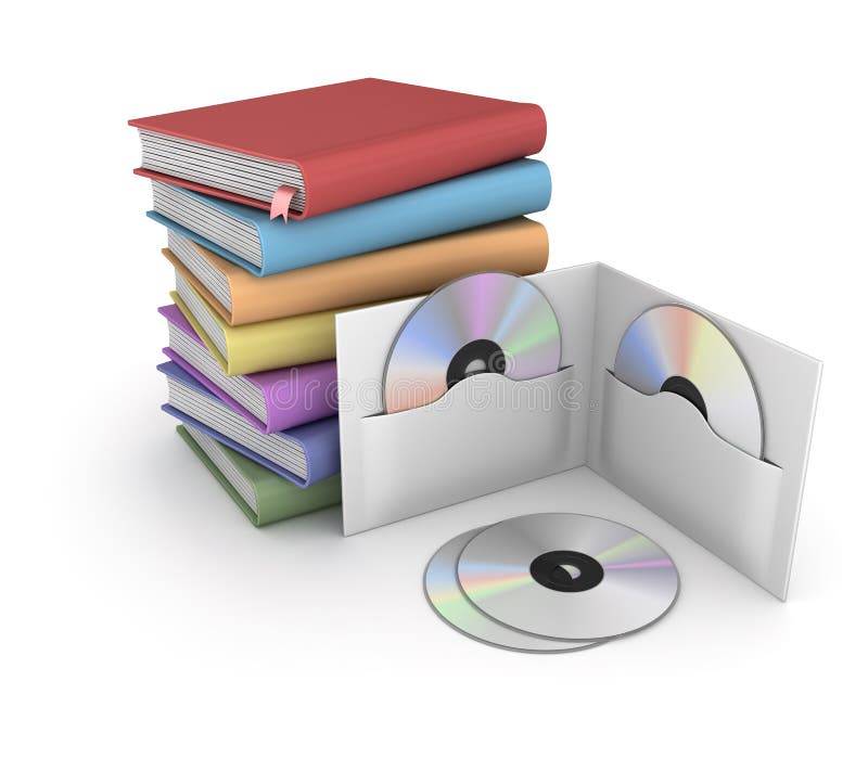 Books and Dvd stock illustration. Illustration of library - 58410425
