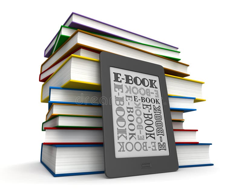 Books and e-book stock illustration. Illustration of stack - 40569511