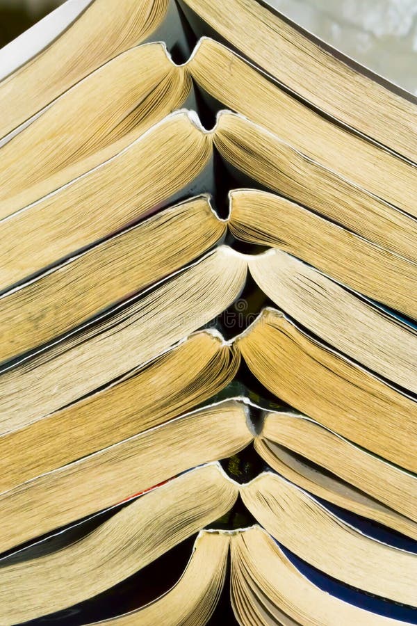 Books on Each Other and Ready To Read Stock Photo - Image of business ...