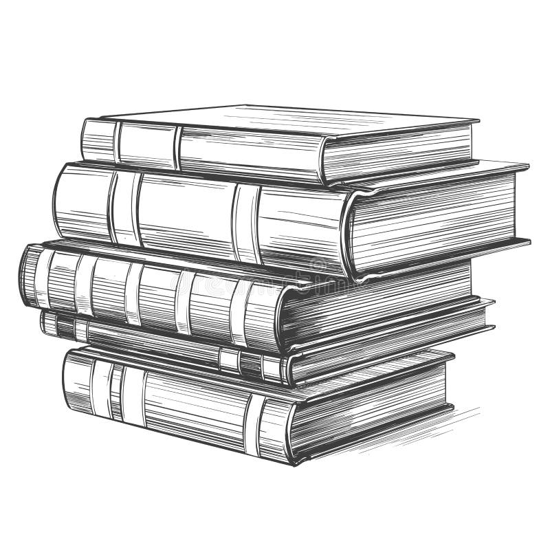 Books, Education Vintage Set Hand Drawn Vector Illustration Stock ...