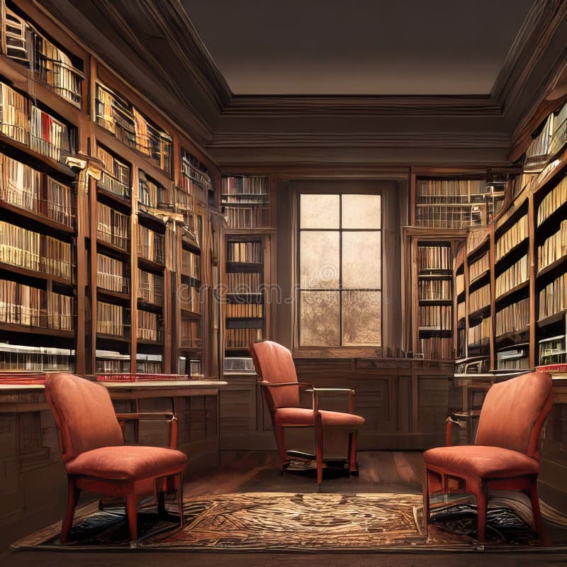 Books in the Empty Library. AI Stock Illustration - Illustration of ...