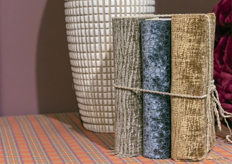 Books with Fabric Binding in the Home Interior Stock Photo - Image of ...