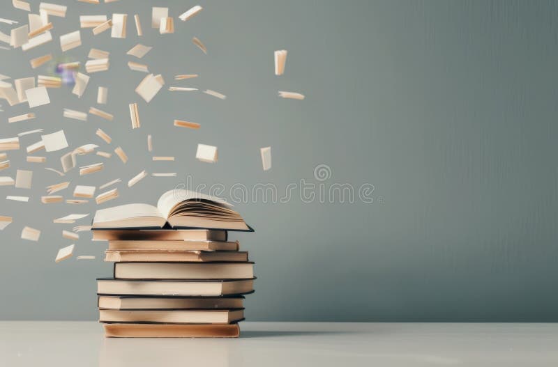 Books Falling from a Stack in a Library during Daylight Stock Photo ...