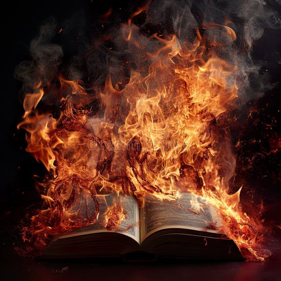 Books on Fire Represent a Powerful and Evocative Symbol of Knowledge ...