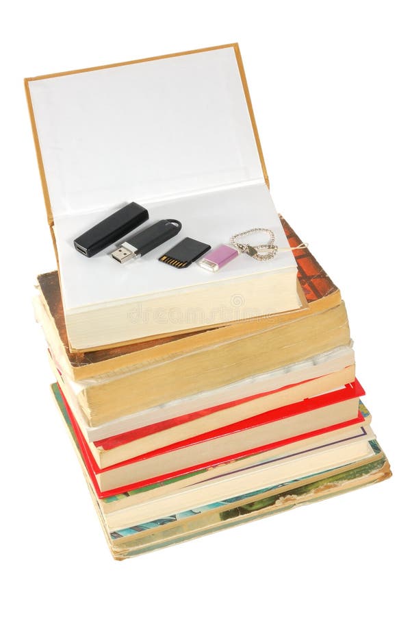 Books and flash memory stock image. Image of single, carrying - 13565485