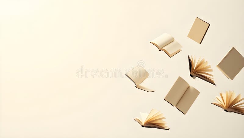 Books Flying through the Air Concept with Pages Flipping, Symbolizing ...