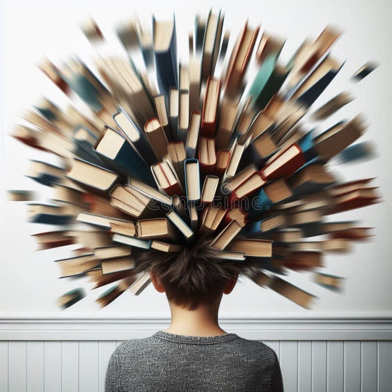 Books Flying into Back of Young Kid S Head, Fast Learning, Fast Reader ...