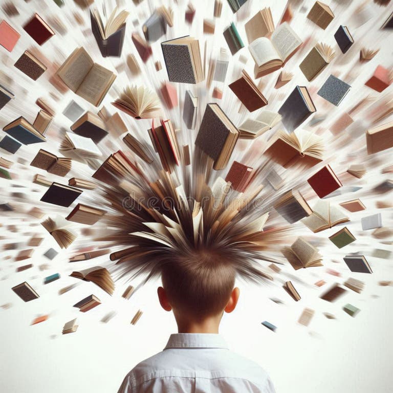 Books Flying into Back of Young Kid S Head, Fast Learning, Fast Reader ...