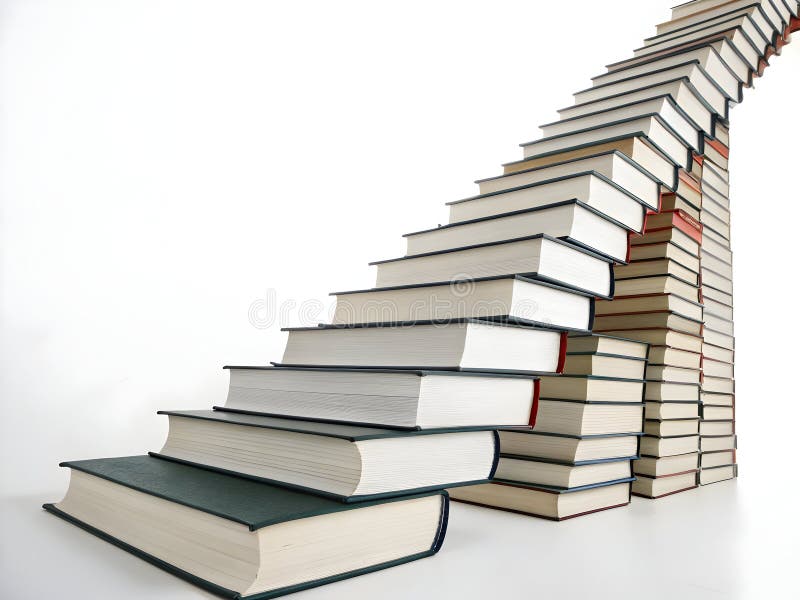 Books Forming Staircase Leading Upwards, Educational Concept Stock ...