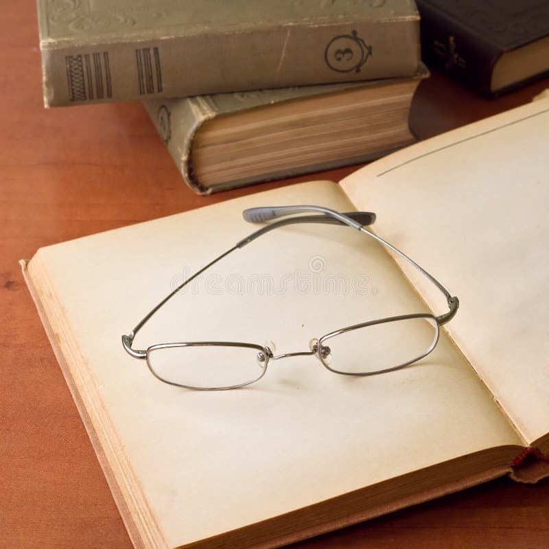 Books with glasses stock photo. Image of book, information - 12623884
