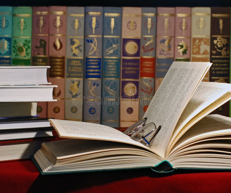 Books and glasses stock photo. Image of books, school - 9916958
