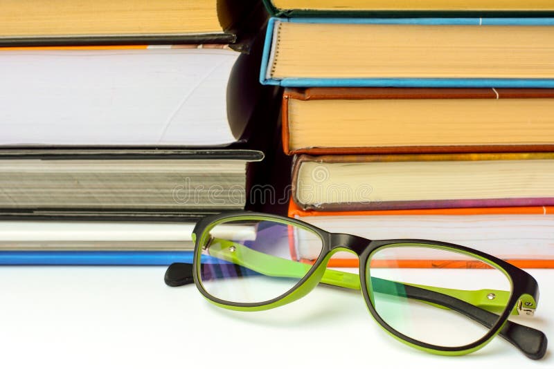 Books and glasses stock photo. Image of bookshop, literacy - 63176966