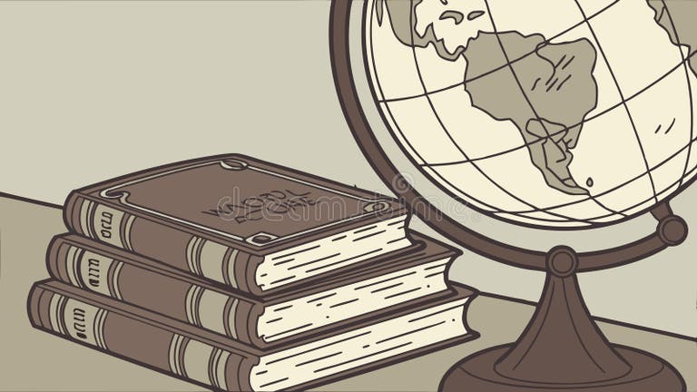 Books and Globe, Education Knowledge Theme Study Vector Design ...