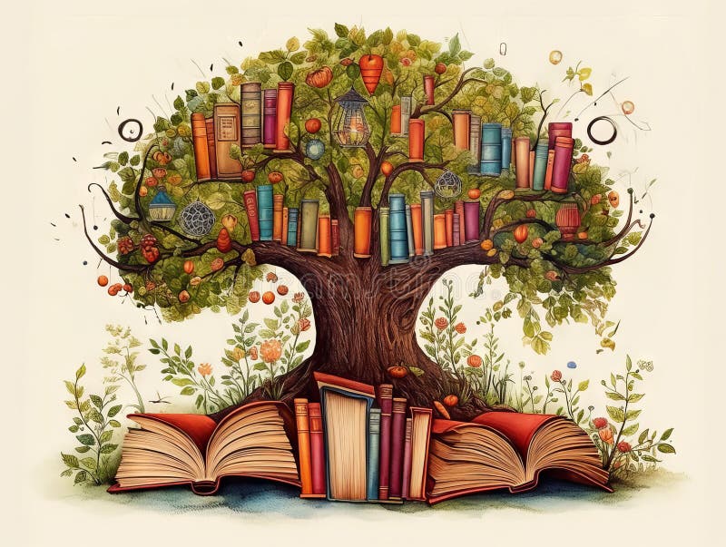 Tree of knowledge stock illustration. Illustration of book - 295231001