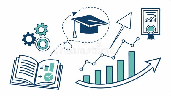 Books and Growth Chart, Education and Progress Vector Design Generative AI Stock Vector ...
