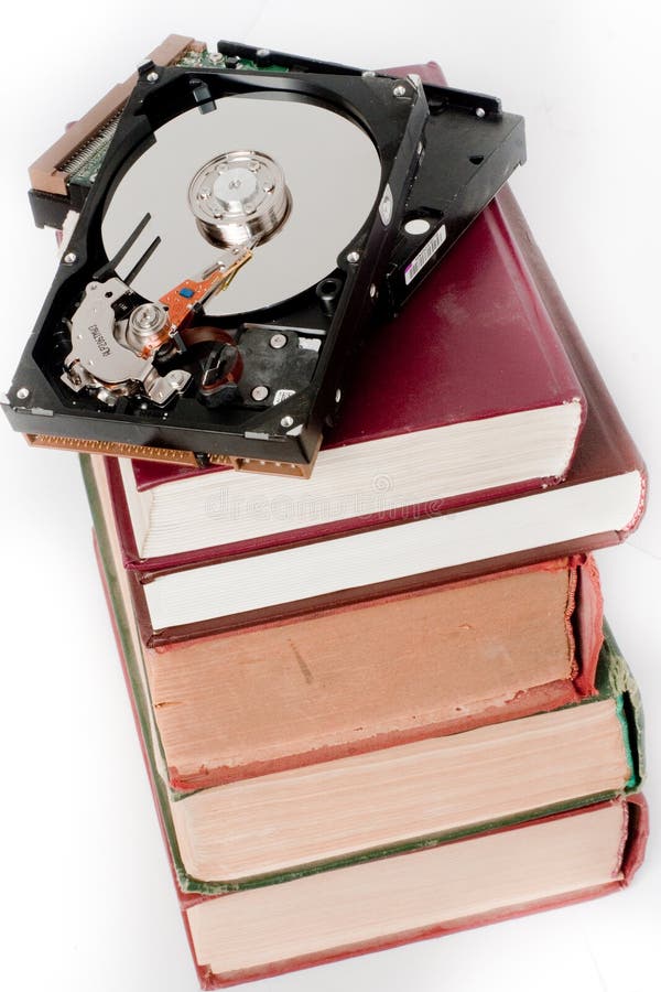 Pile of Books, Open Book, and DVD Disk Stock Image - Image of mpeg ...