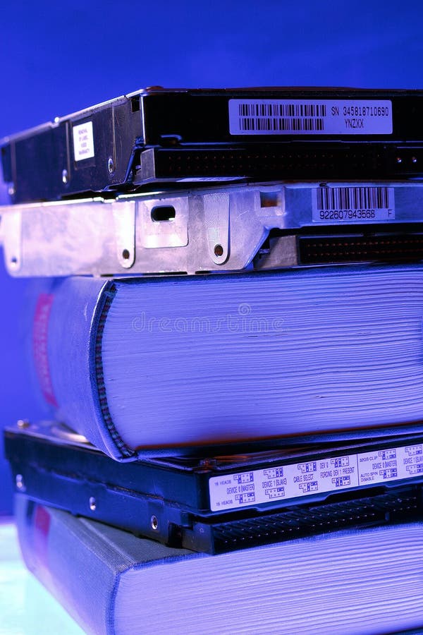 Books and hard drive stock image. Image of university, lens - 384489