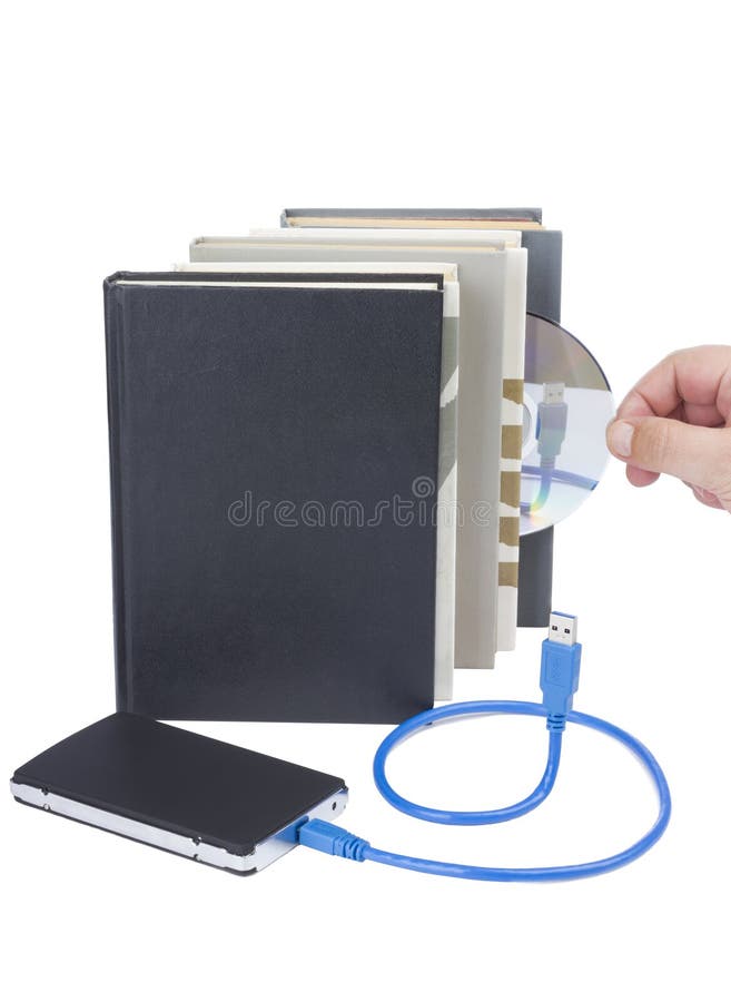Books and HDD stock image. Image of disk, digitally, data - 44444615