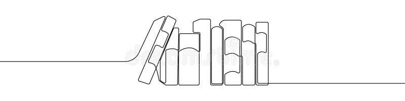 Books Icon Line Continuous Drawing Vector. One Line Books Icon Vector ...