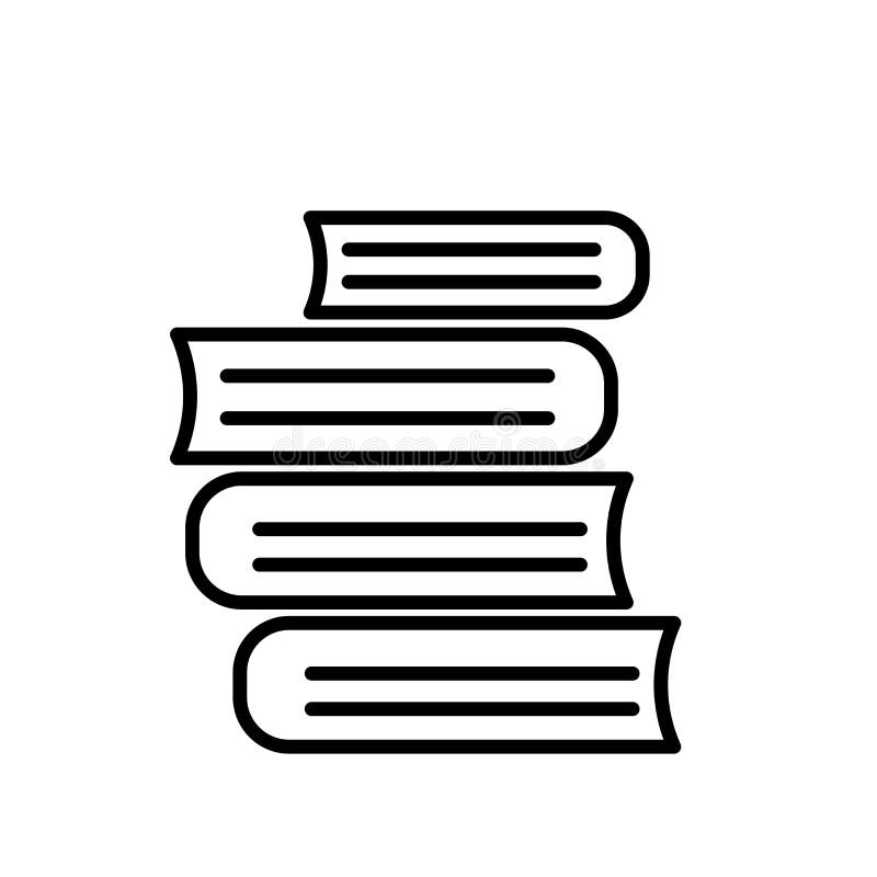 One Line Drawing of Pile of Books. Stack of Book on Desk. Tidy Books ...
