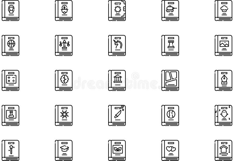 Books Icons Collection is a Vector Illustration with Editable Stroke ...