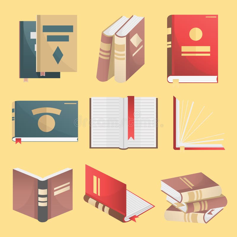 Books Icons Set. Vector Illustration Stock Vector - Illustration of ...