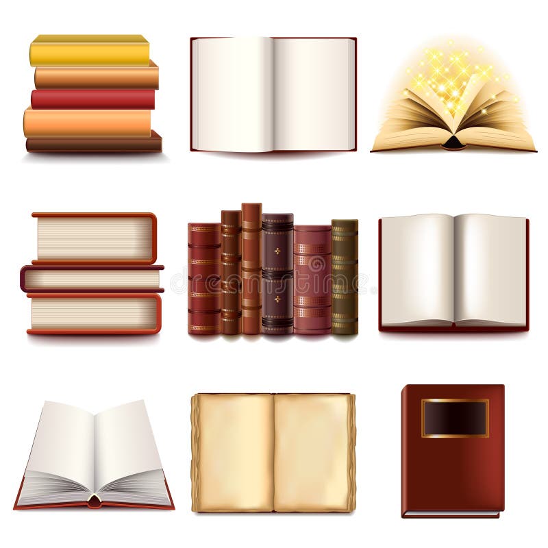 Book icons set stock vector. Illustration of book, drawn - 23872845