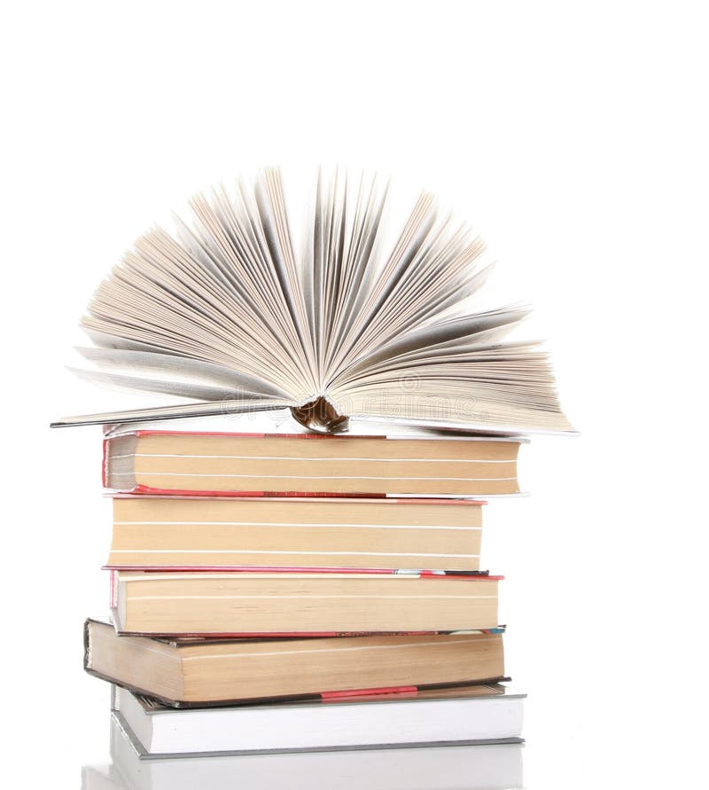 Books Isolated on White Background Stock Image - Image of pile ...