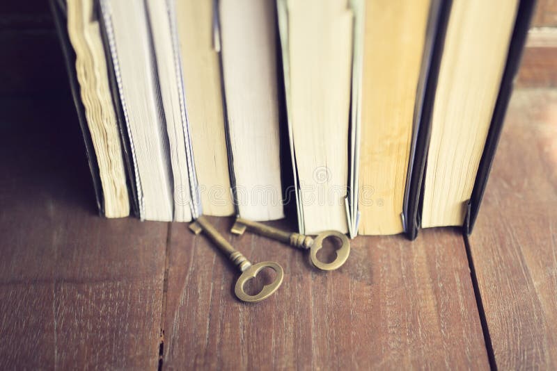Books and Keys on a Wooden Floor Stock Image - Image of cover, room ...