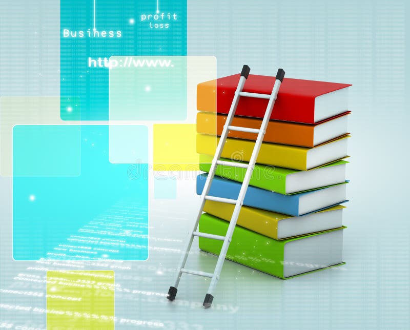 Books and ladder stock illustration. Illustration of archive - 36113273