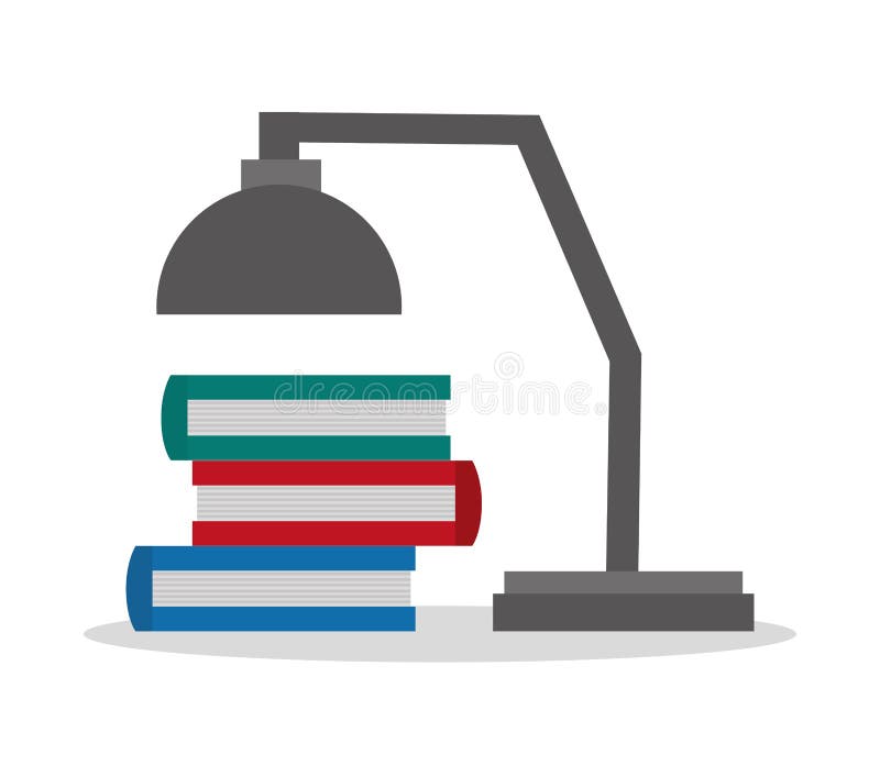 Books and Lamp of Office and Work Design Stock Vector - Illustration of ...