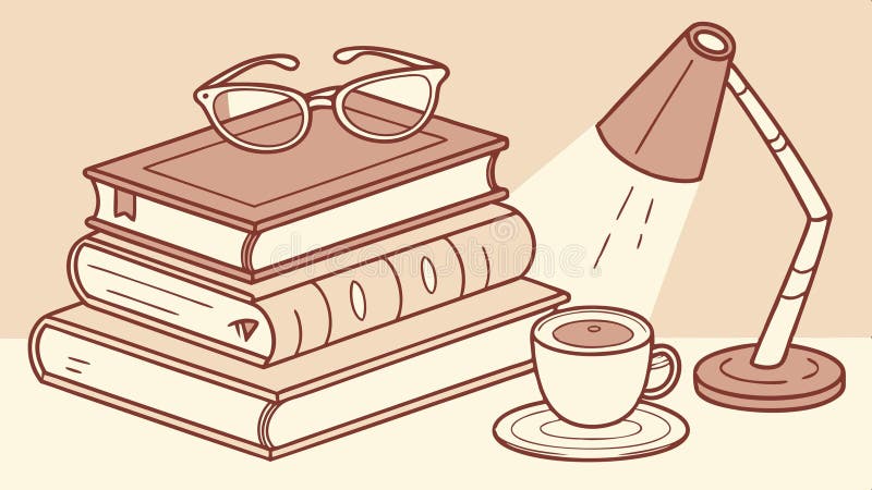 Books and Lamp Vector, Reading and Study Design Element Generative AI ...