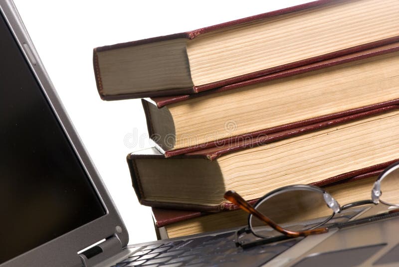 Laptop and books stock photo. Image of computer, story - 3792344