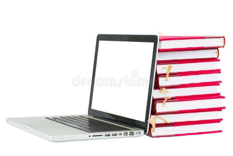 Stack of book and laptop stock photo. Image of mobility - 13762502