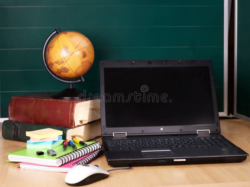 Books and Laptop. School Supplies Stock Image - Image of book, drive ...