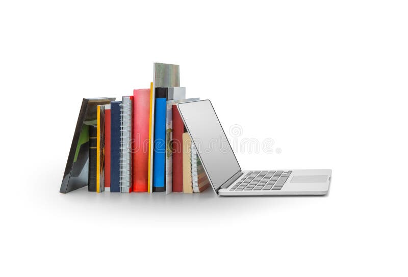 Laptop, Cd, Stack Books and Magazines Stock Photo - Image of journalism ...