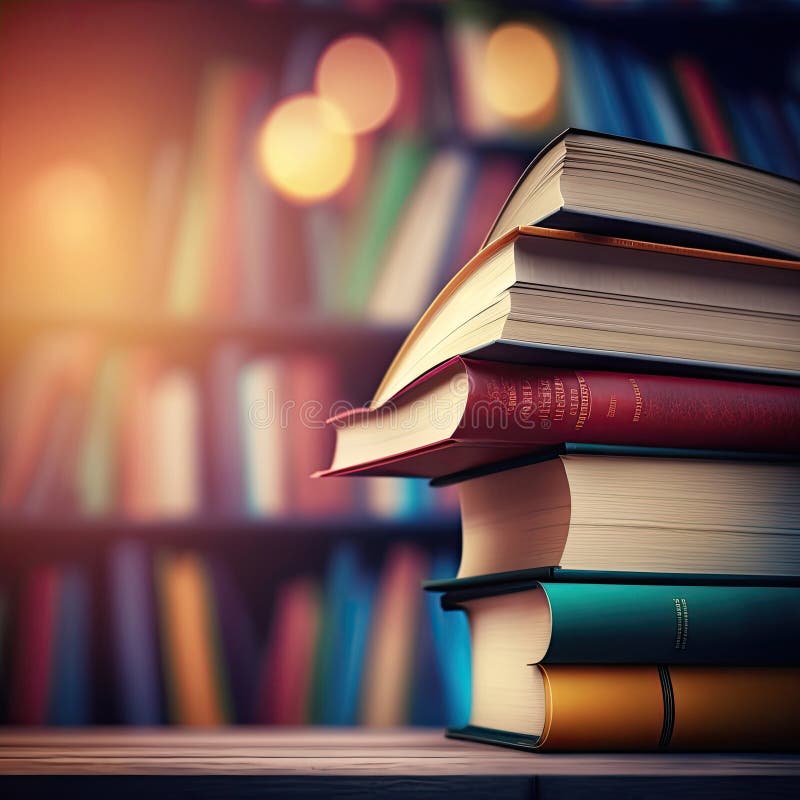 Books in the Library. Illustration AI Generative Stock Illustration ...