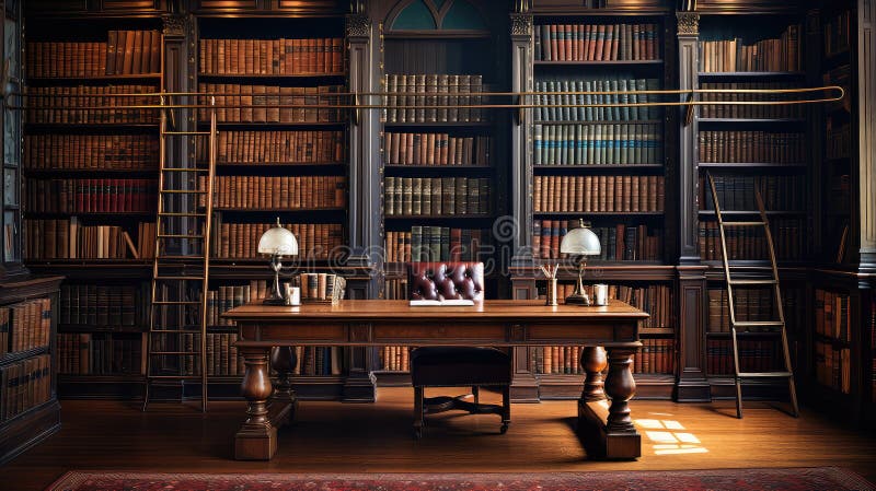 Books Library Office Background Stock Illustration - Illustration of ...