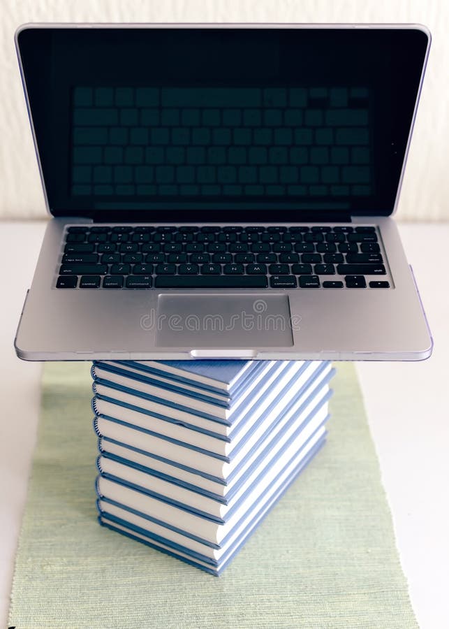 Books and computer. stock image. Image of information - 135263833
