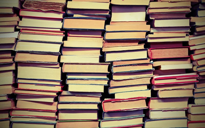 Books. Lots of Colourful Thick Open Books Stand on a Dark Background ...