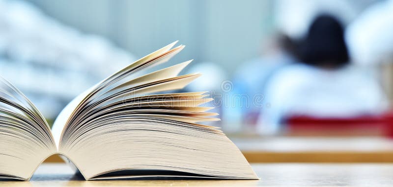 Books Lying on the Table in the Public Library Stock Image - Image of ...