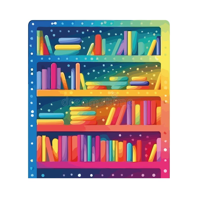 Books Modern Bookshelf Backdrop Stock Vector - Illustration of stack ...