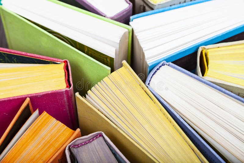 Books in Multi-colored Covers Stock Photo - Image of design, green ...