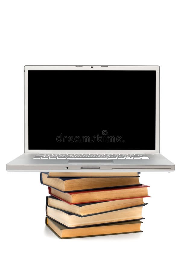 Stack of book and laptop stock photo. Image of mobility - 13762502