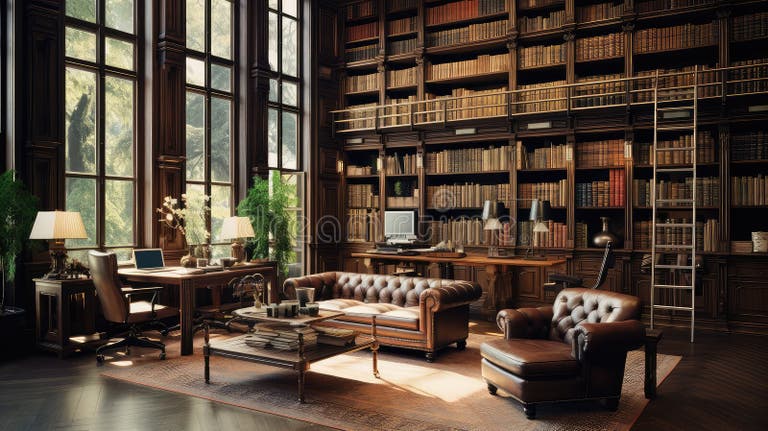 Books Office Library Background Stock Illustration - Illustration of ...