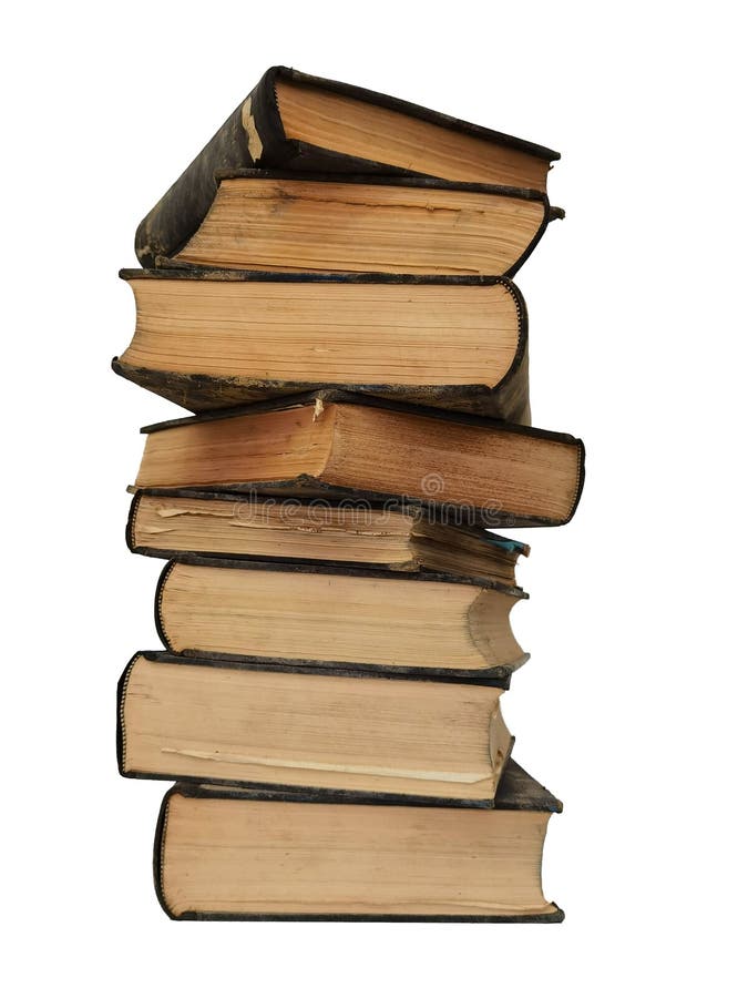 Books Old Aged in the Dust Pile Stack Isolated for Background Stock ...