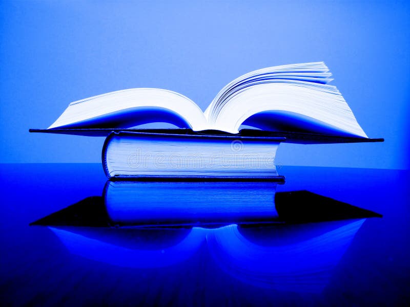 Books Open on Desk Top for Reading or Studying Stock Photo - Image of ...