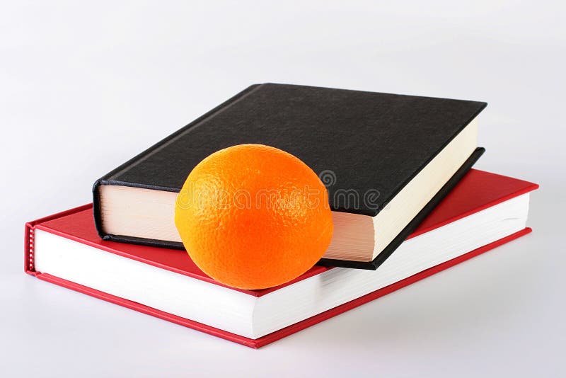 Books and orange stock photo. Image of isolated, diary - 12430350