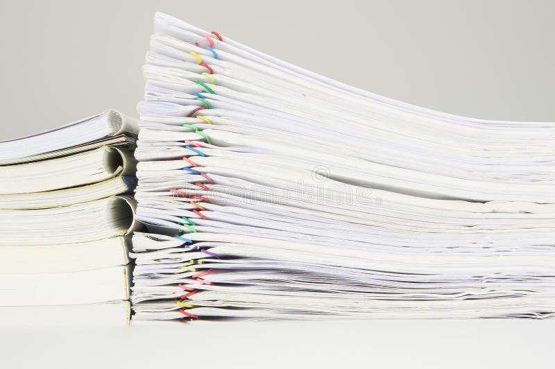 Books with Paper of Report and Paperwork Stock Photo - Image of ...