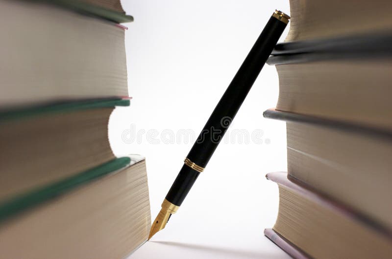 Books and pen stock photo. Image of textbook, stack, open - 34281314